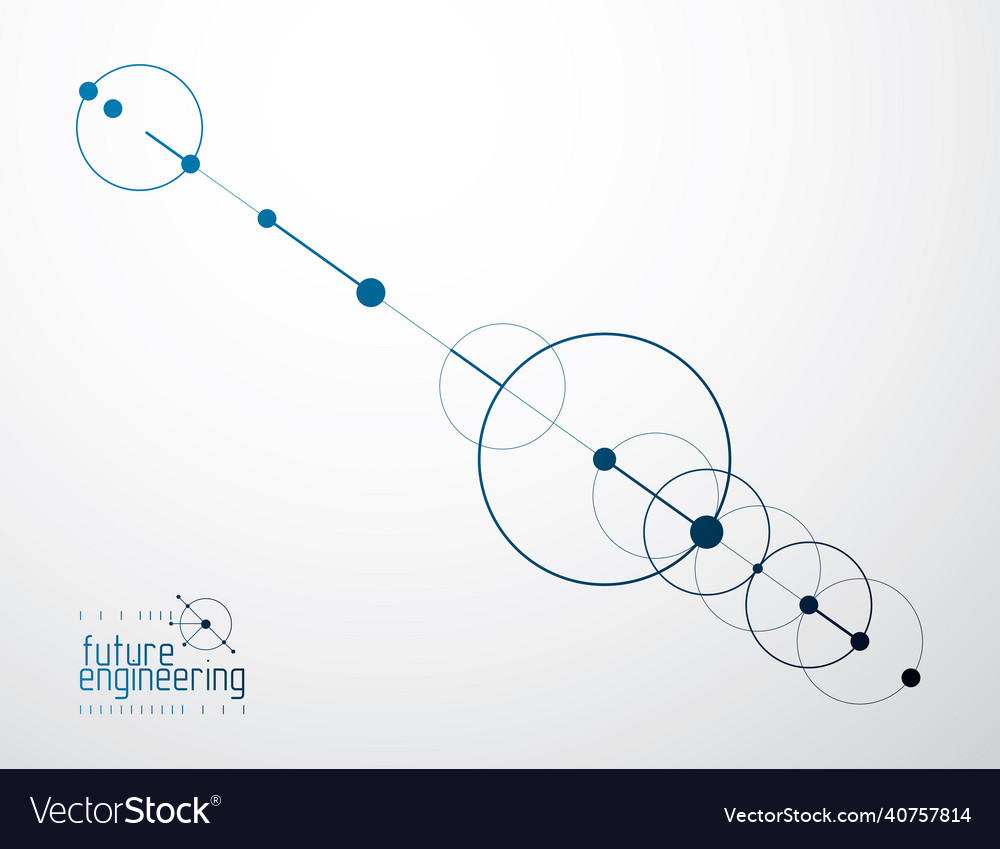 Mechanical scheme engineering drawing Royalty Free Vector