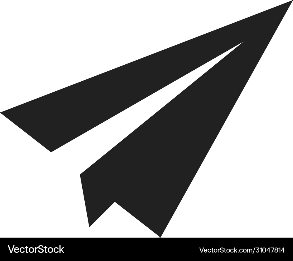 Paper airplane isolated icon isolated flat Vector Image