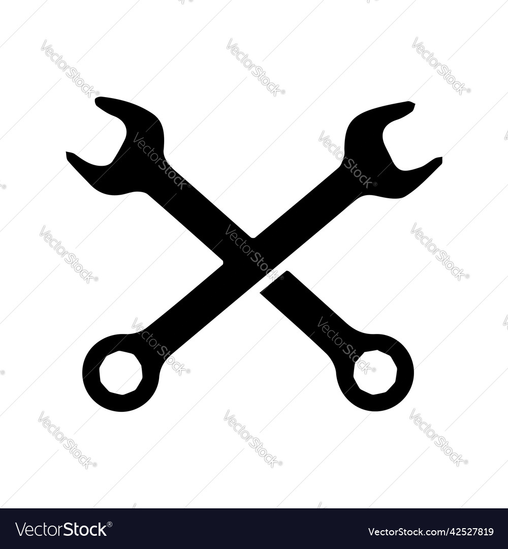 Crossed wrenches black icon Royalty Free Vector Image Crossed wrenches black icon Royalty Free Vector Image