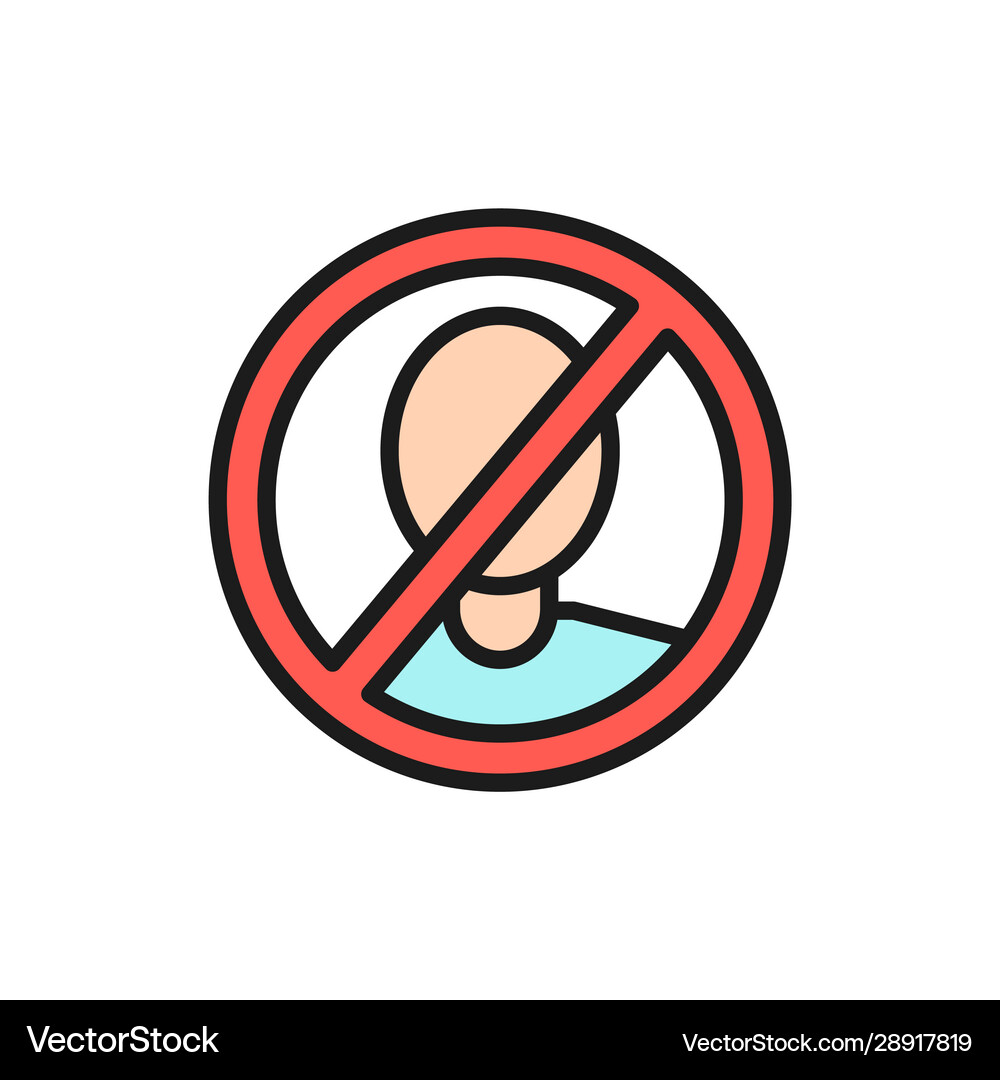 Forbidden sign with man face no verification Vector Image
