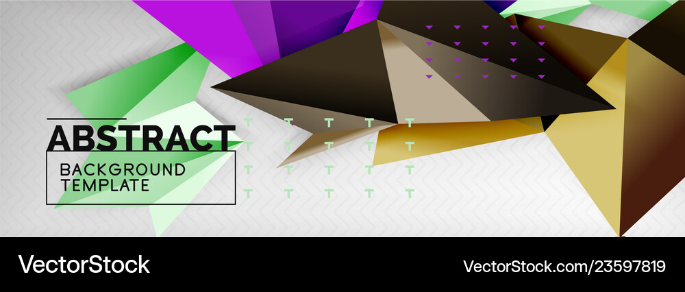 Triangles background techno template Royalty Free Vector