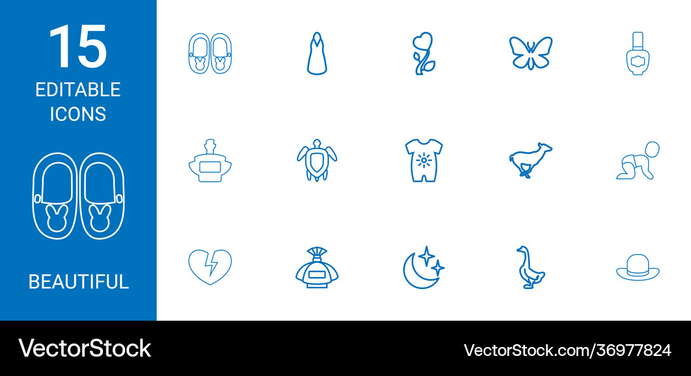 15 beautiful icons Royalty Free Vector Image - VectorStock