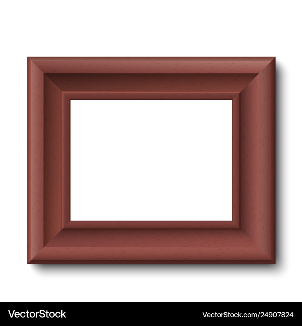 Brown wooden vintage frame isolated Royalty Free Vector
