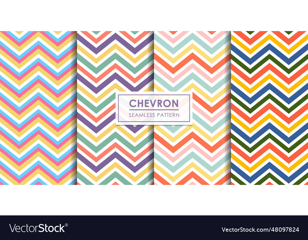 Chevron seamless pattern collection decorative Vector Image