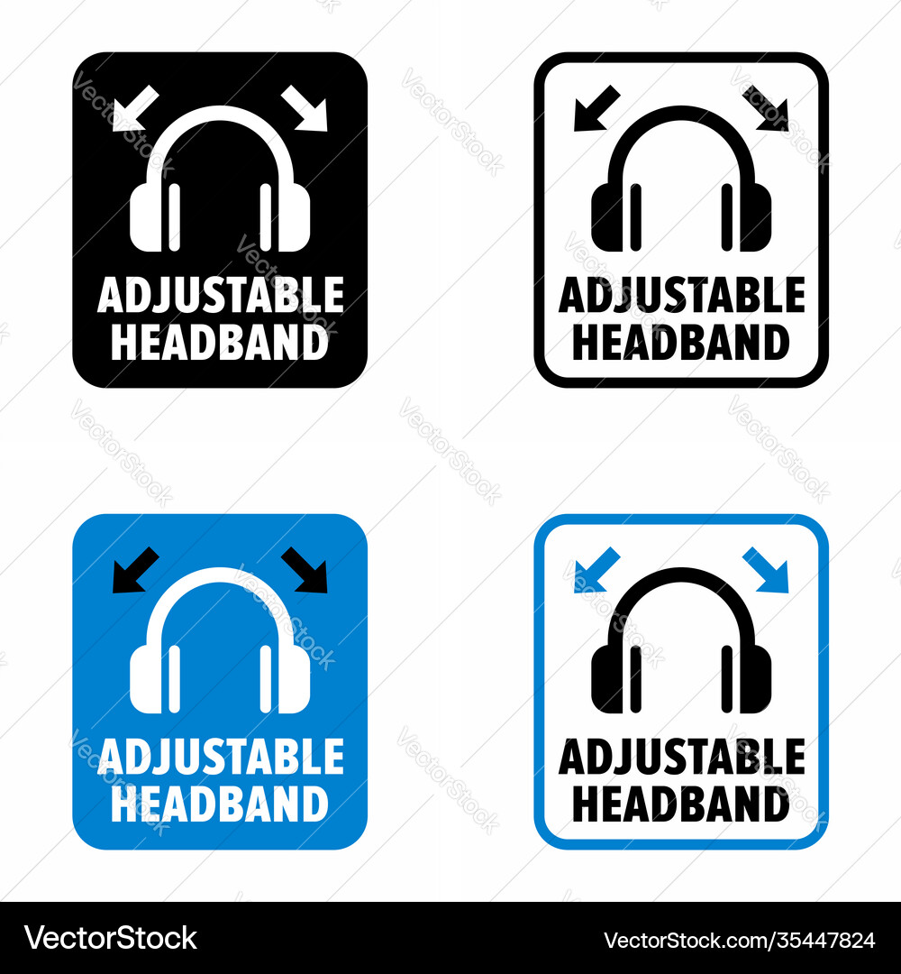 Headphones with adjustable headband information Vector Image