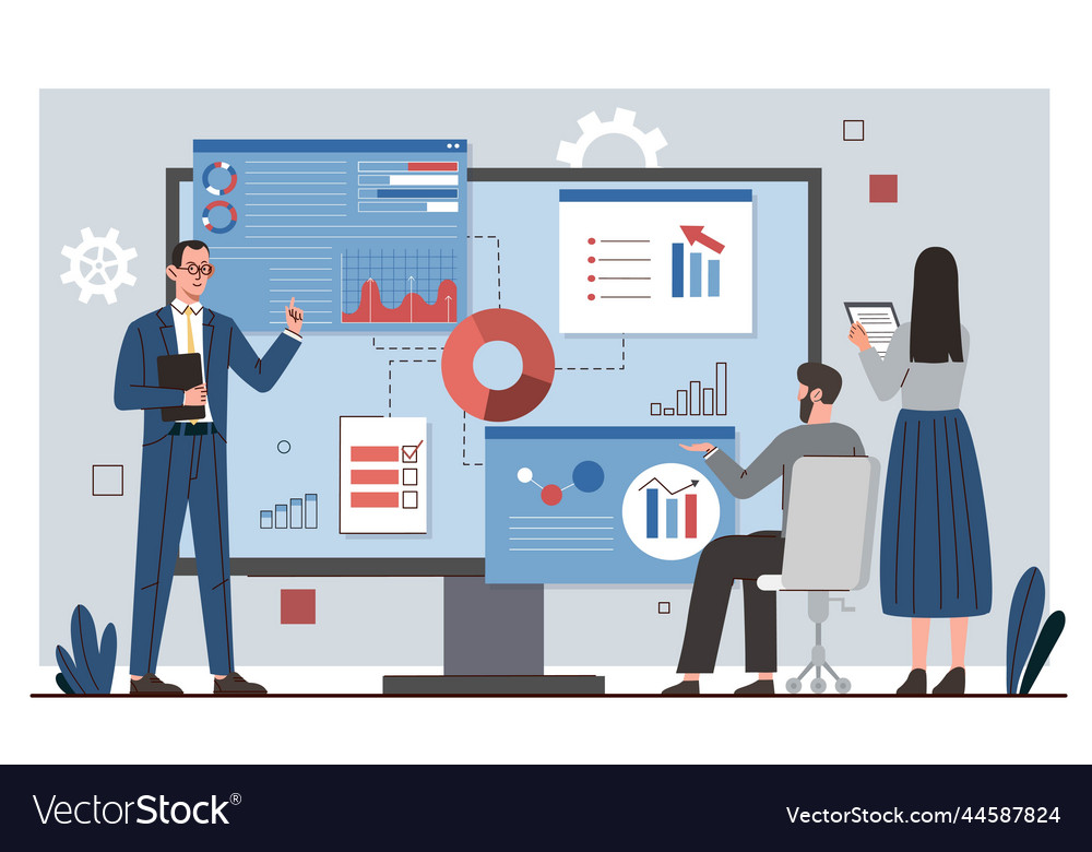 People analyzing concept Royalty Free Vector Image