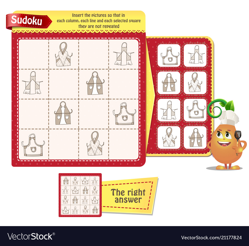 Sudoku Logic Adults Kitchen Aprons Royalty Free Vector Image Sudoku Logic Adults Kitchen Aprons Royalty Free Vector Image