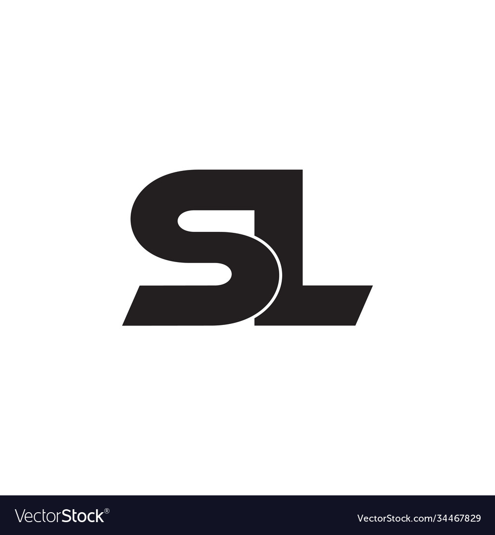 Letter sl simple linked geometric logo Royalty Free Vector Letter sl simple linked geometric logo Royalty Free Vector