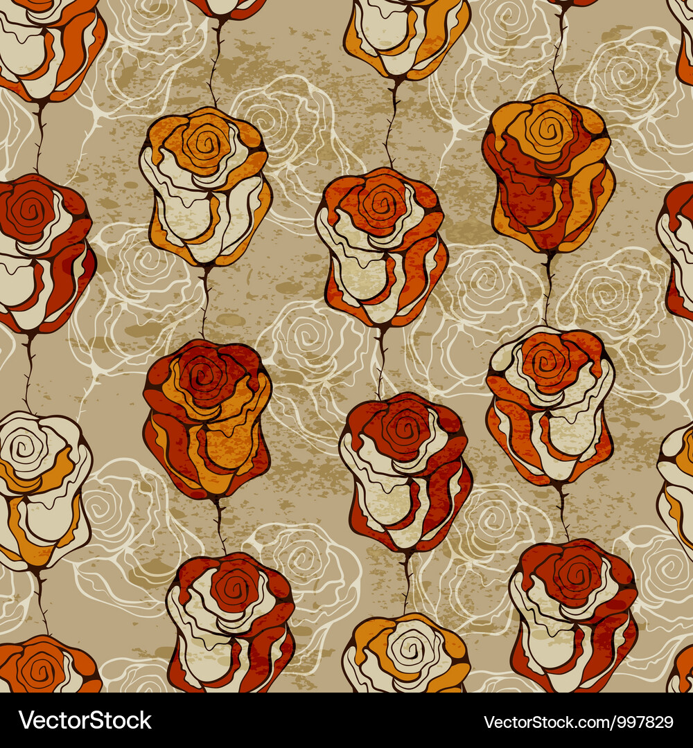 Seamless pattern with funky roses Royalty Free Vector Image