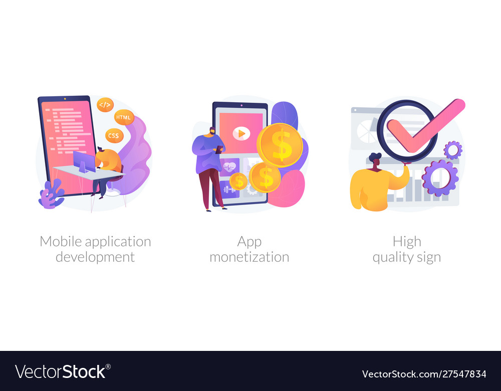 App software development concept metaphors Vector Image App software development concept metaphors Vector Image