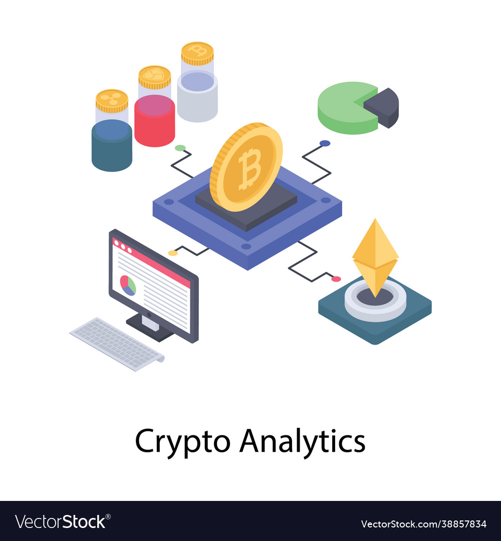 Crypto data analytics Royalty Free Vector Image