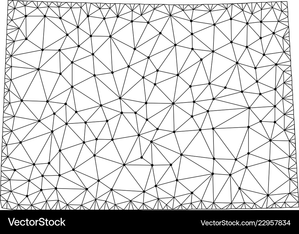 Polygonal wire frame mesh map of colorado Vector Image