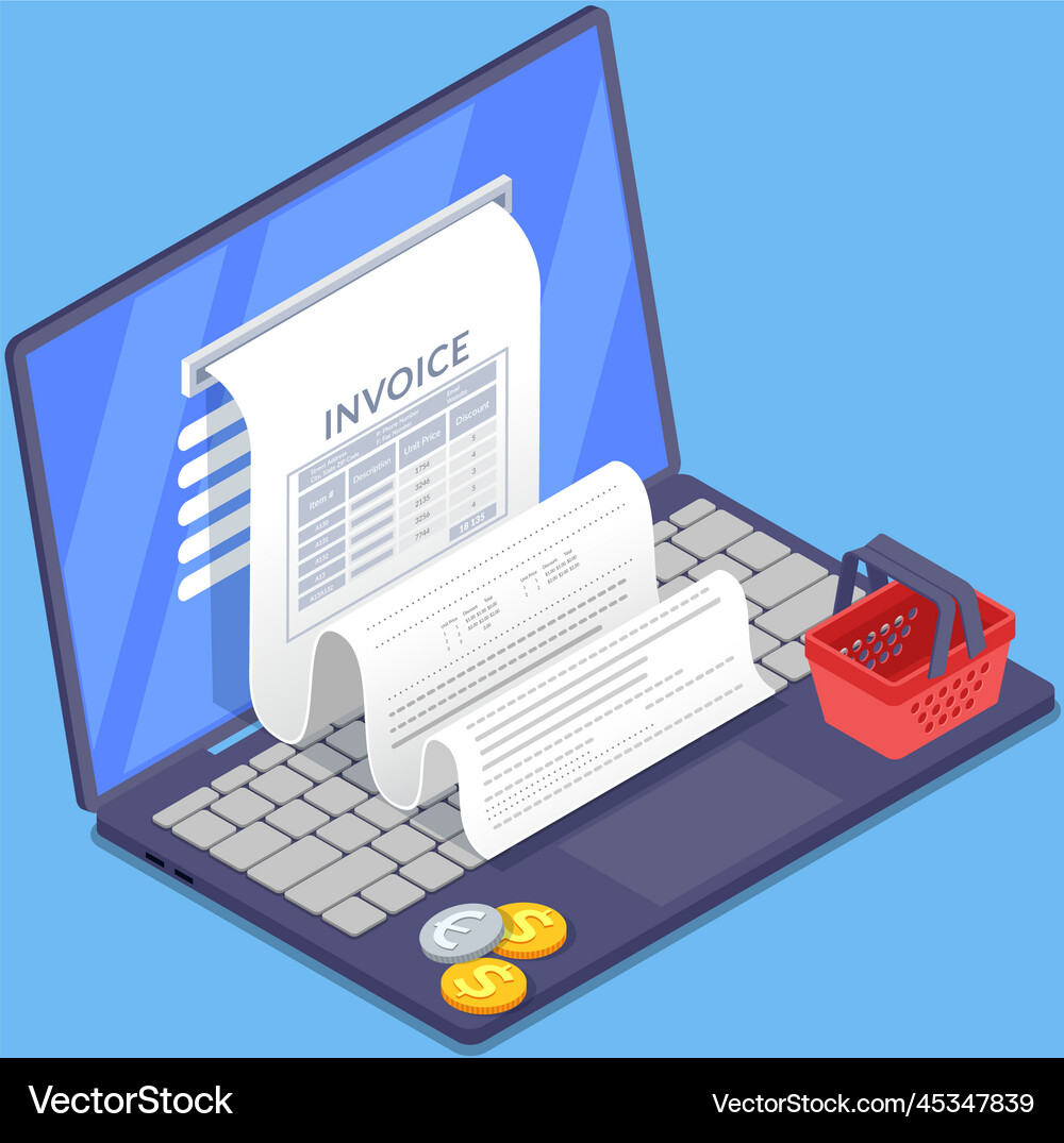 Sending and receiving payment using electronic Vector Image