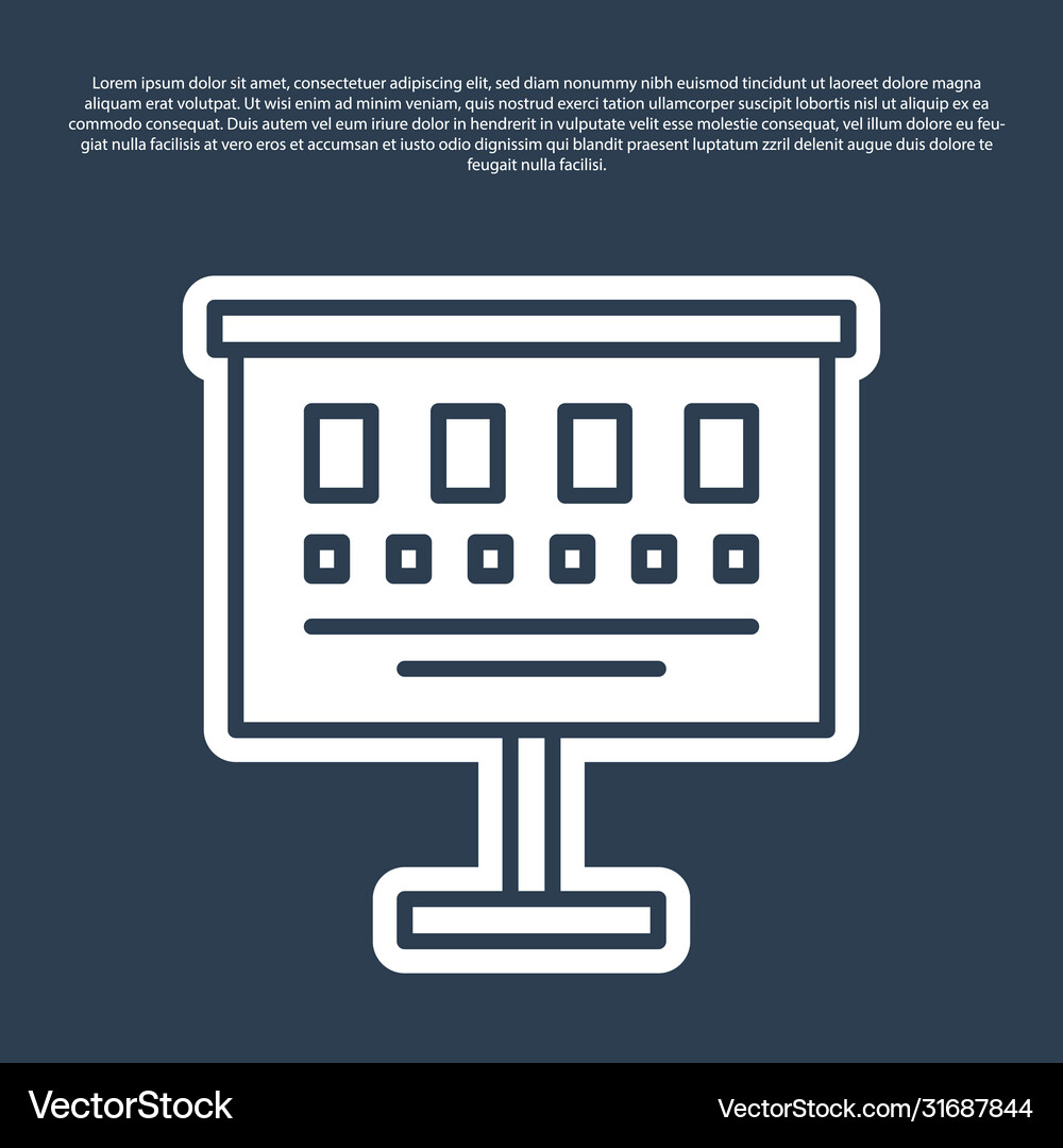 Blue line eye test chart icon isolated on Vector Image