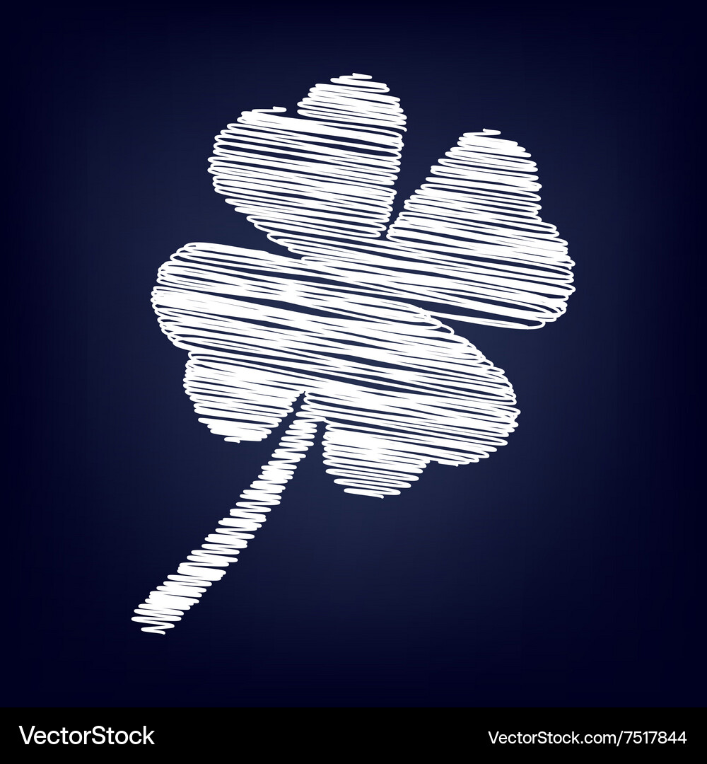 Chalk Clover Leaf Icon Royalty Free Vector Image