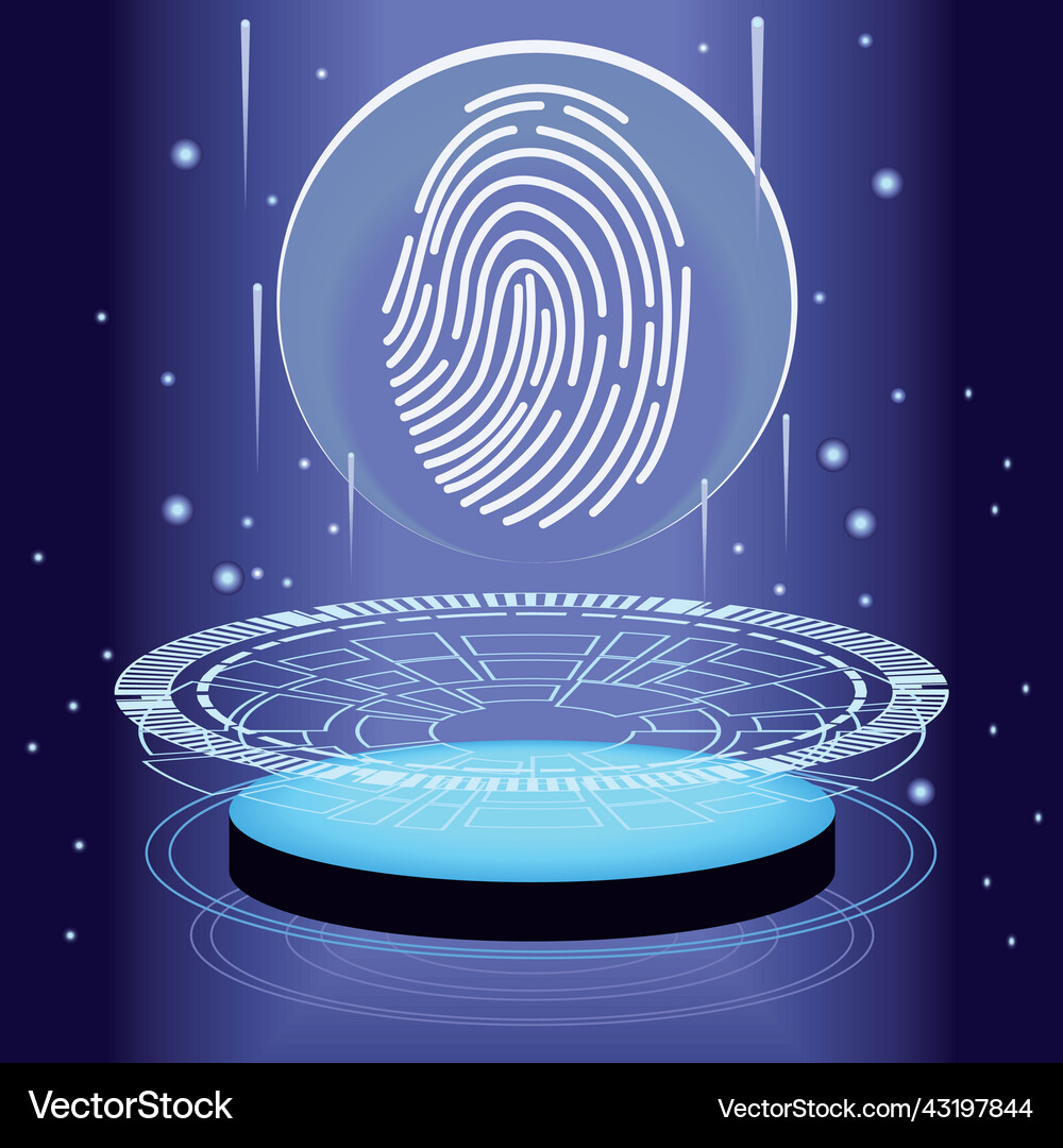 Fingerprint in cyber security Royalty Free Vector Image