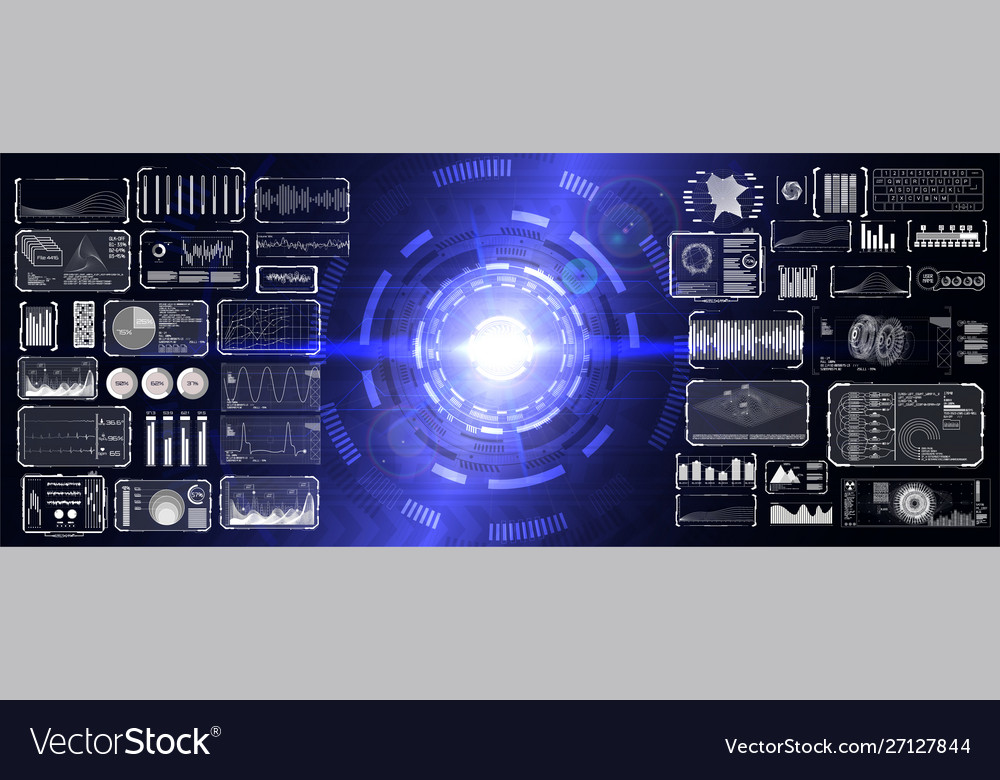 Hud ui gui elements set pack Royalty Free Vector Image