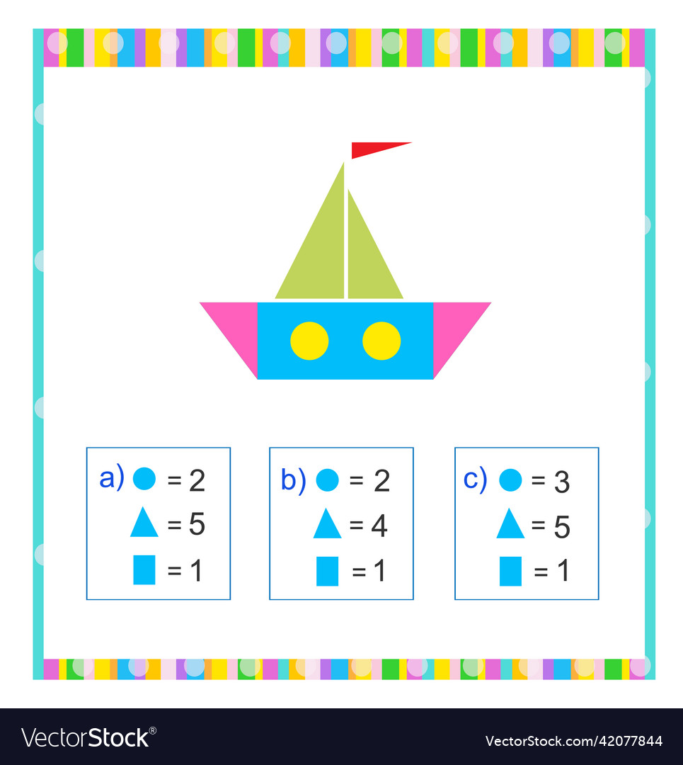 Math game for kids find the correct answer Vector Image