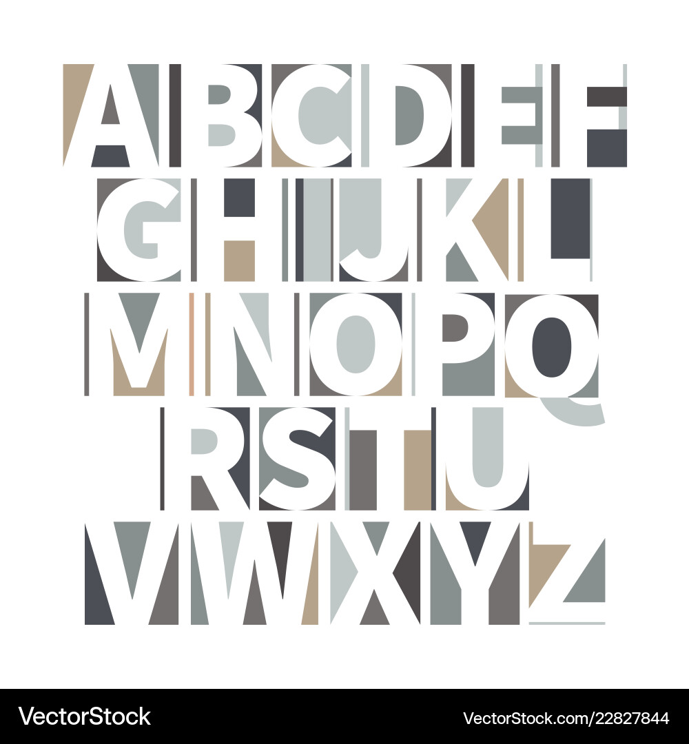 Minimalistic geometric font in soft colours Vector Image