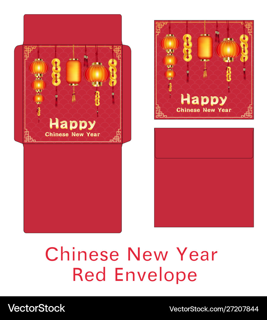 Red chinese happy new year envelope Royalty Free Vector