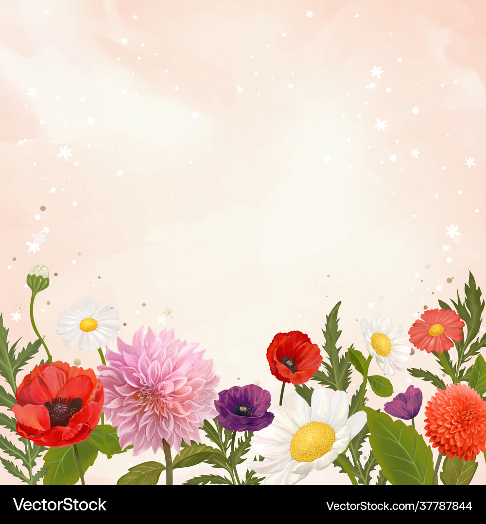Wild flower frame Royalty Free Vector Image - VectorStock