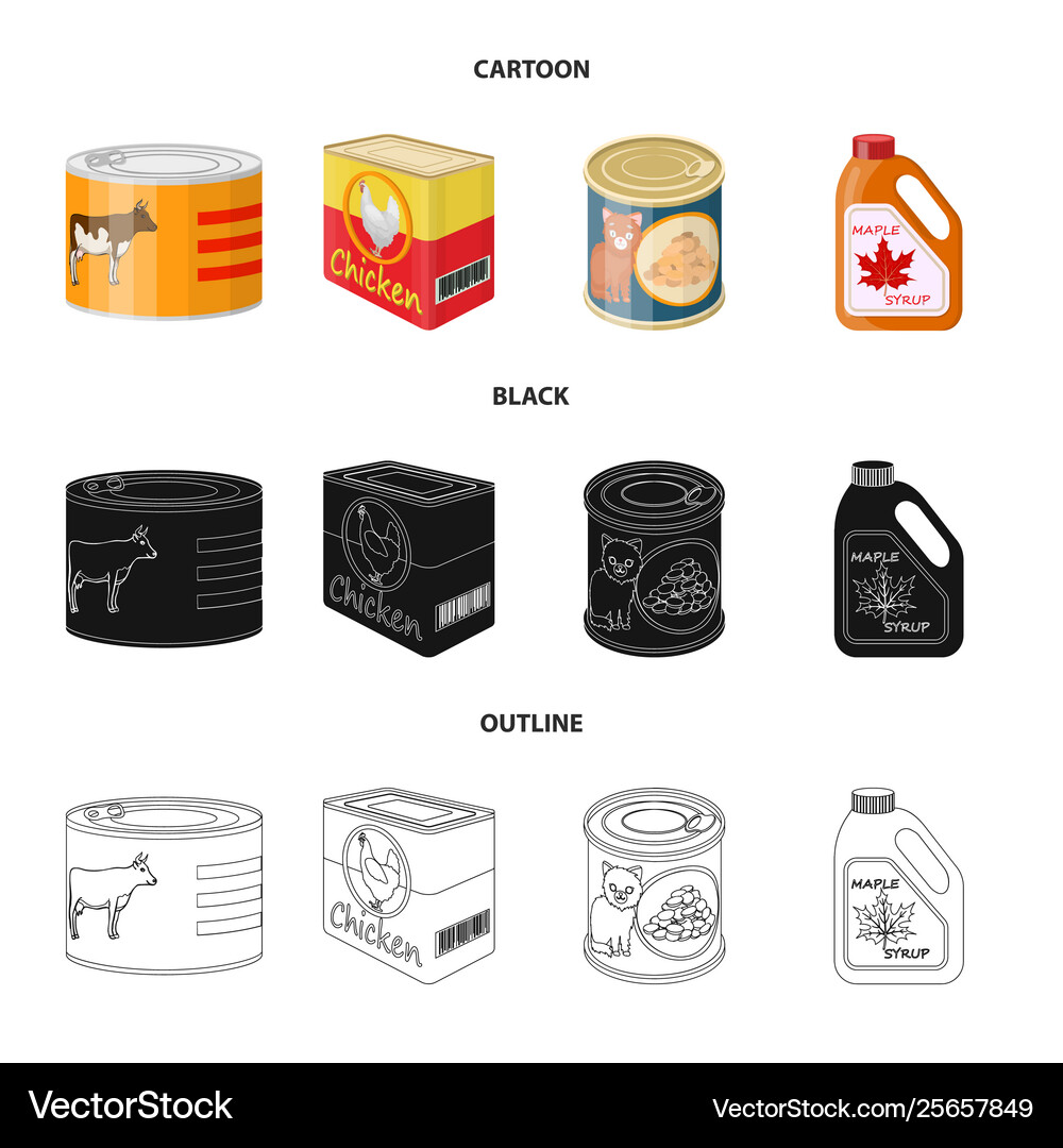 Can and food symbol set Royalty Free Vector Image