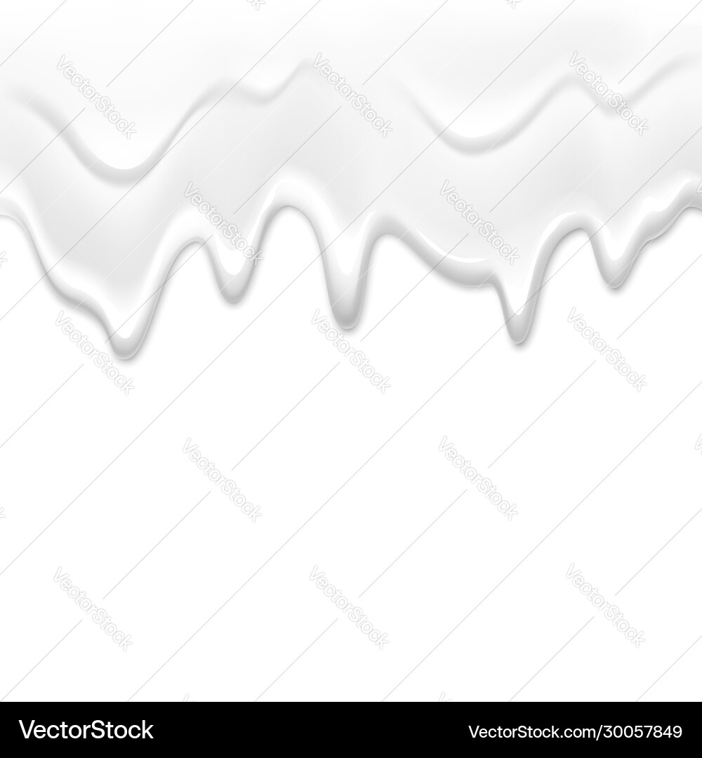 Fluids cream drip realistic element Royalty Free Vector