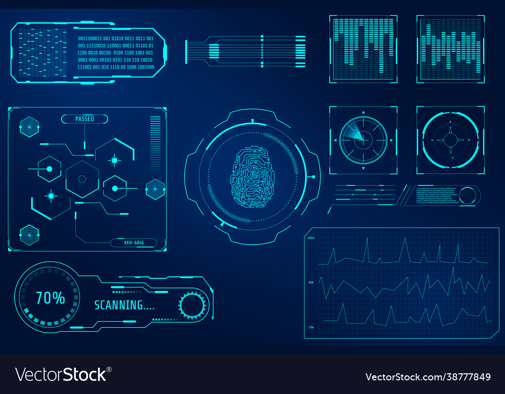 Hud security user interface innovation technology Vector Image