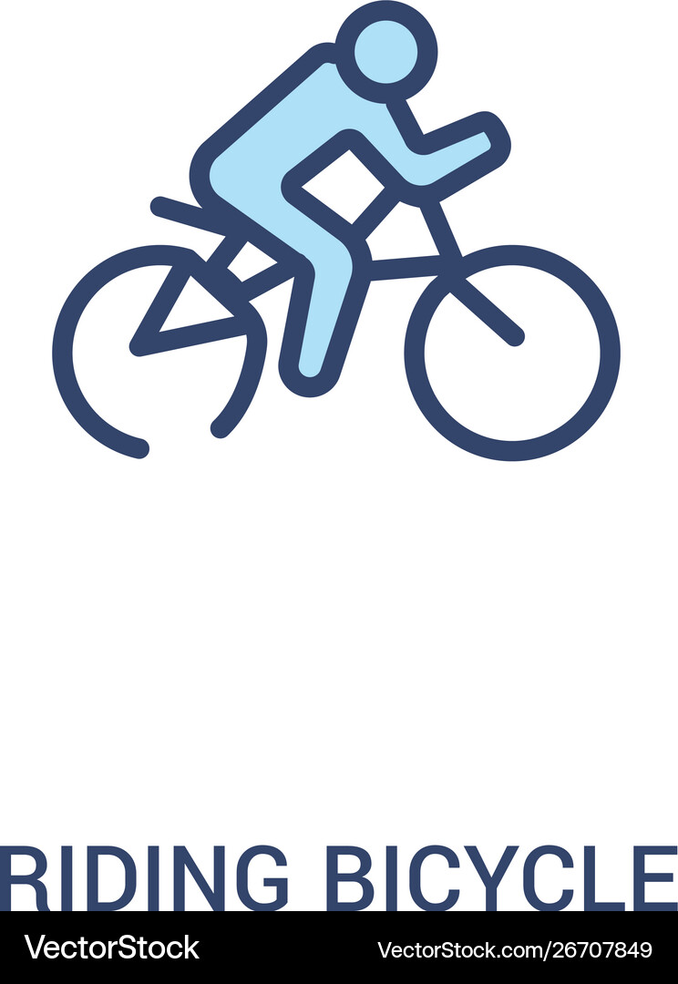 Riding bicycle concept 2 colored icon simple line Vector Image