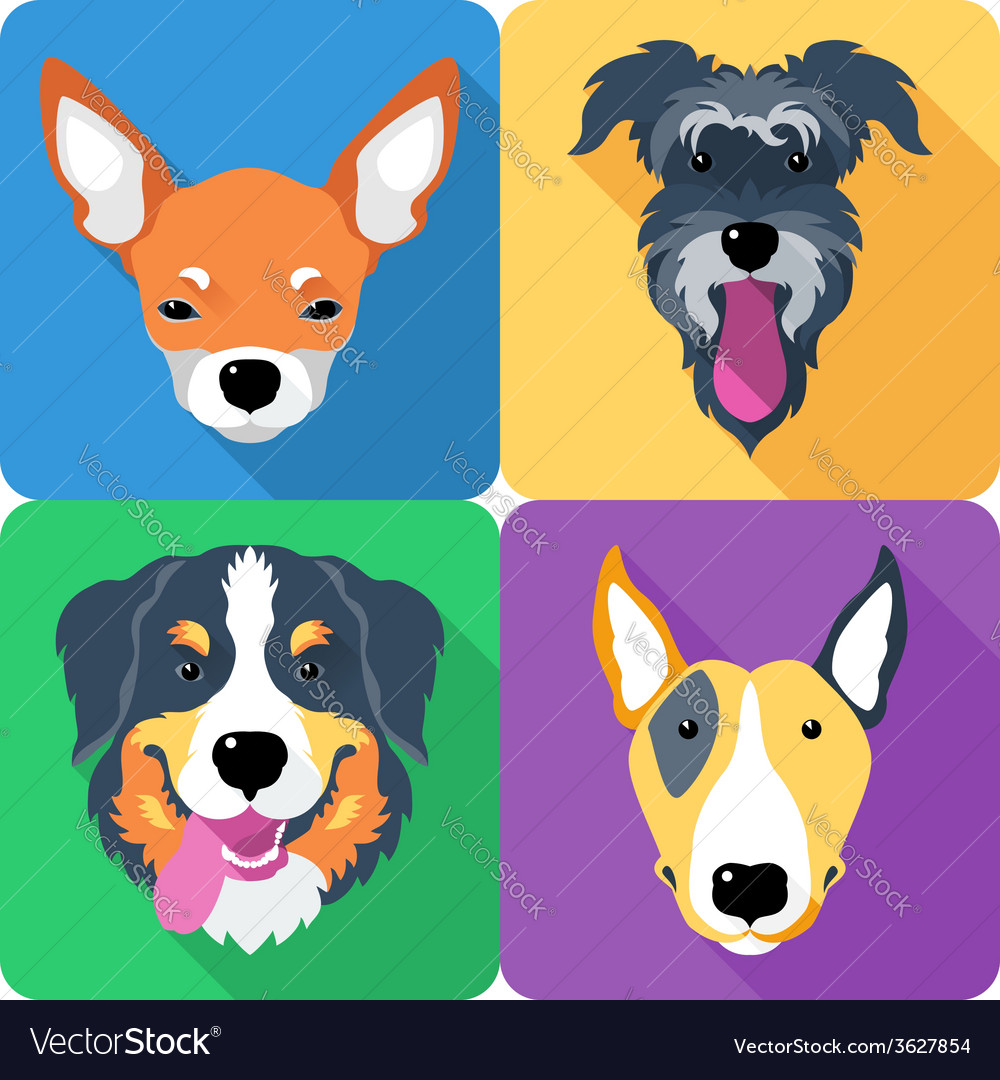 Dog icon flat design Royalty Free Vector Image Dog icon flat design Royalty Free Vector Image