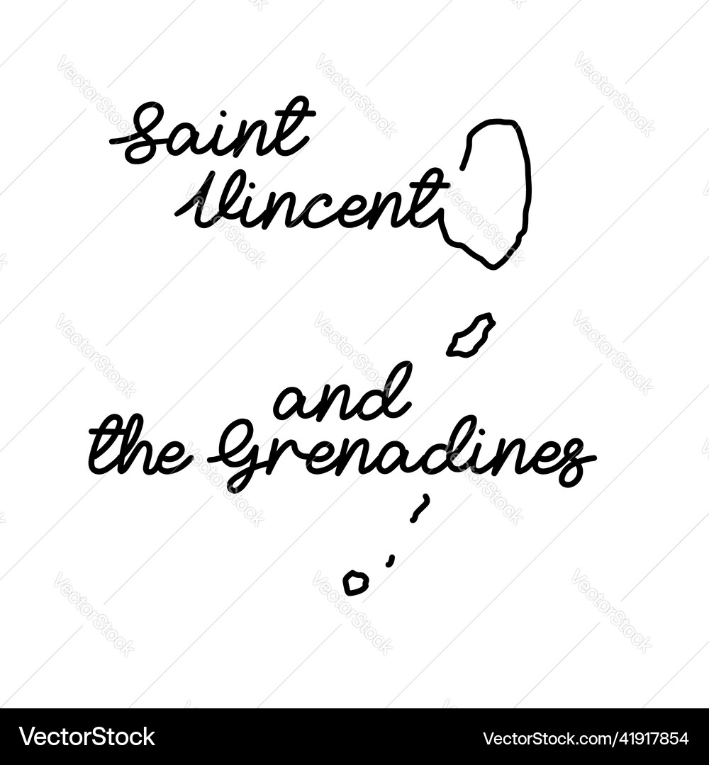 Saint vincent and the grenadines outline map Vector Image
