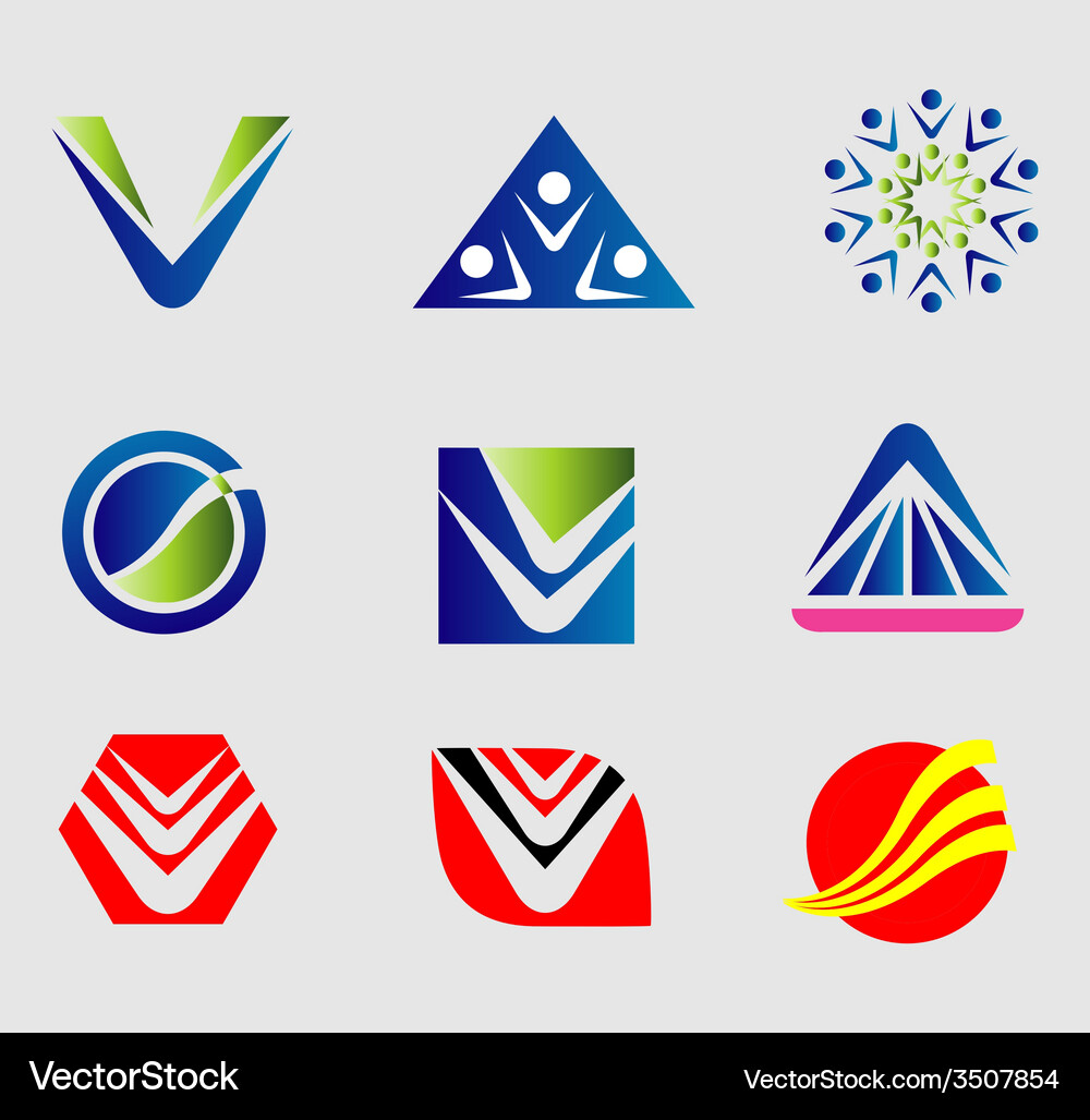 Sign abstract logo set Royalty Free Vector Image