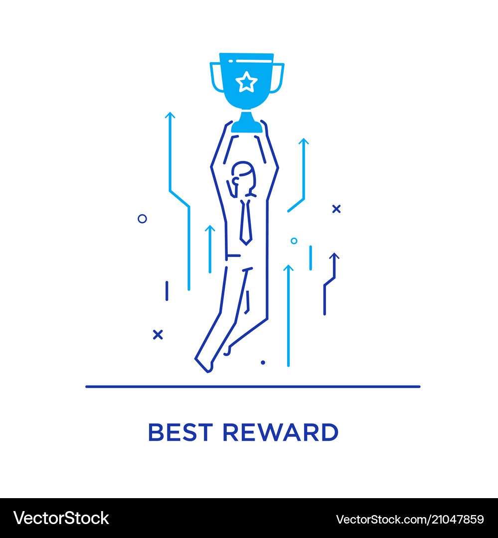 Businessman holding a cup success achieving Vector Image