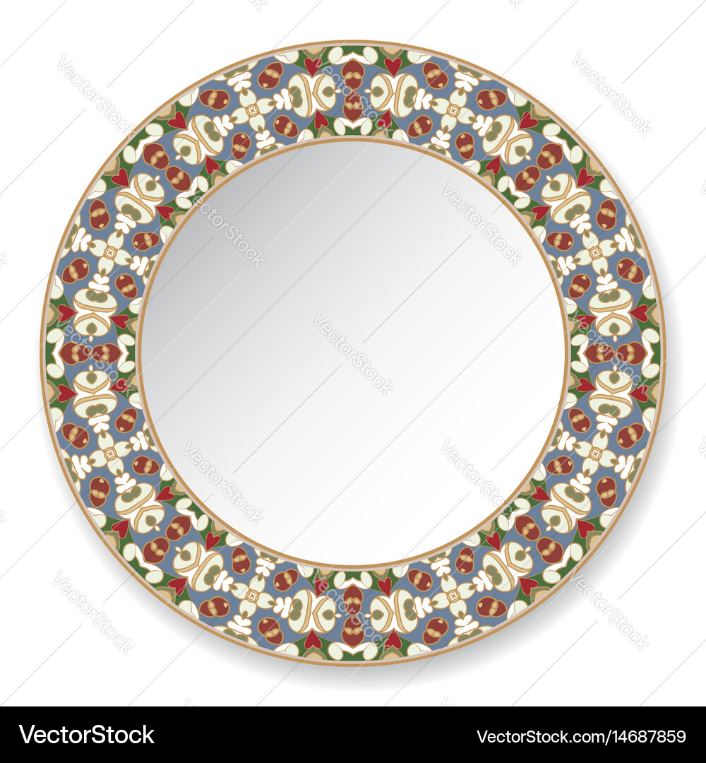 Decorative plate with circular pattern Royalty Free Vector