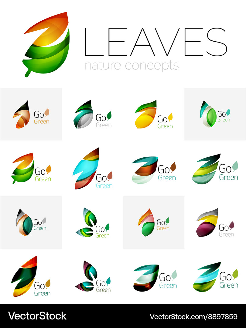Leaf logo set Royalty Free Vector Image - VectorStock