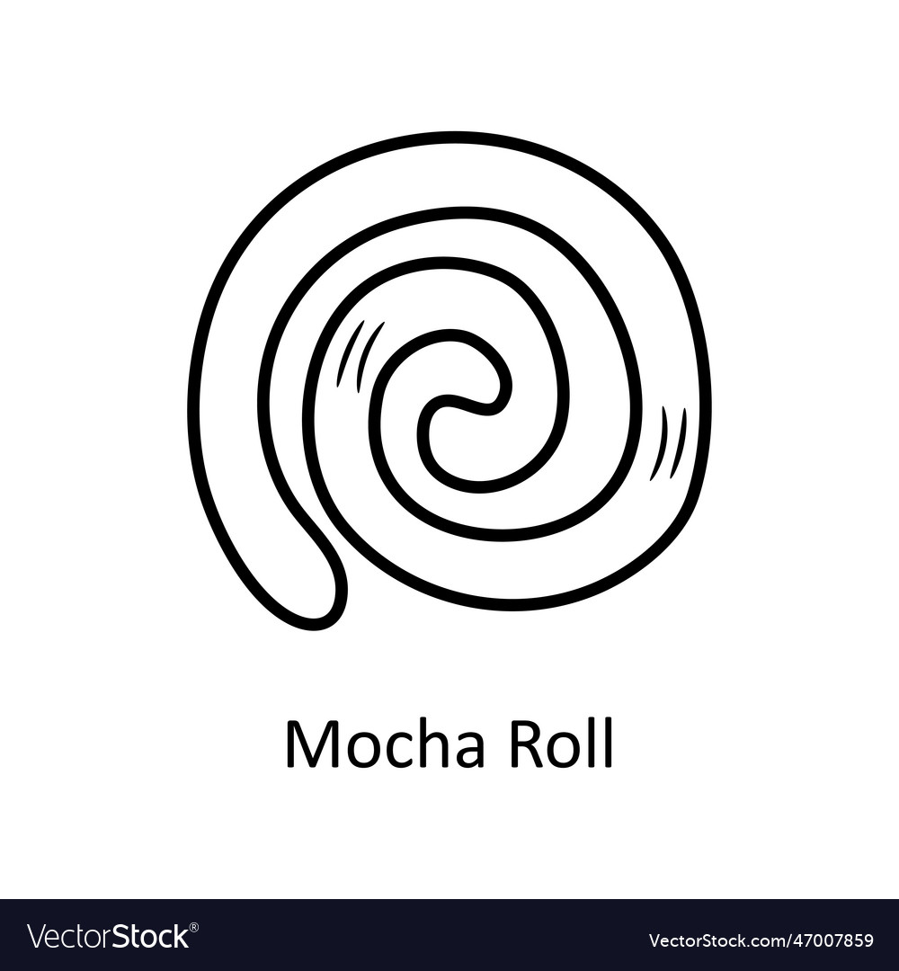 Mocha roll outline icon design Royalty Free Vector Image
