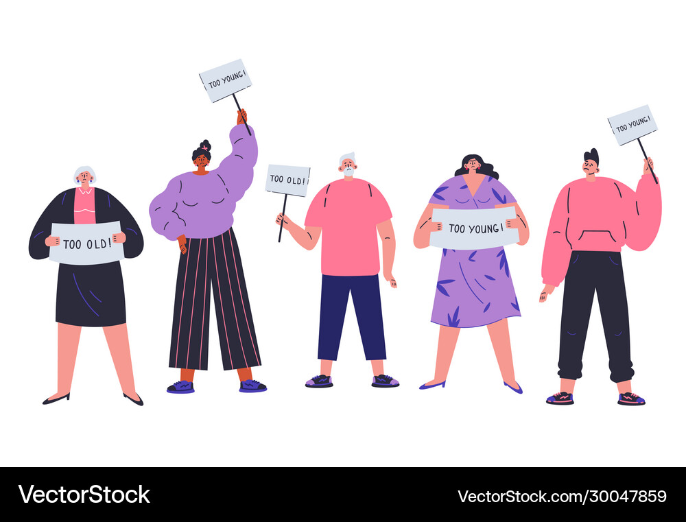 People are discriminated against their ageageism Vector Image