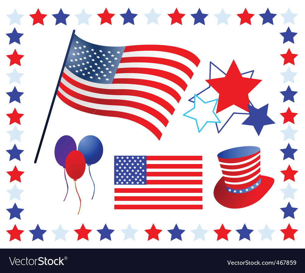 Us flags Royalty Free Vector Image - VectorStock