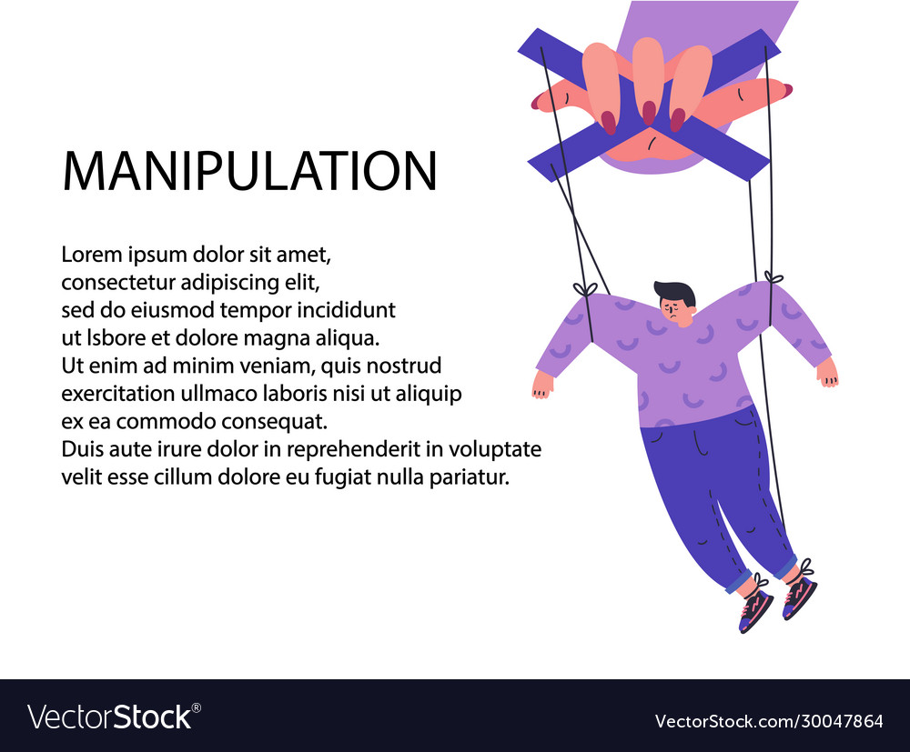 A woman manipulates and abuses mantemplate Vector Image A woman manipulates and abuses mantemplate Vector Image