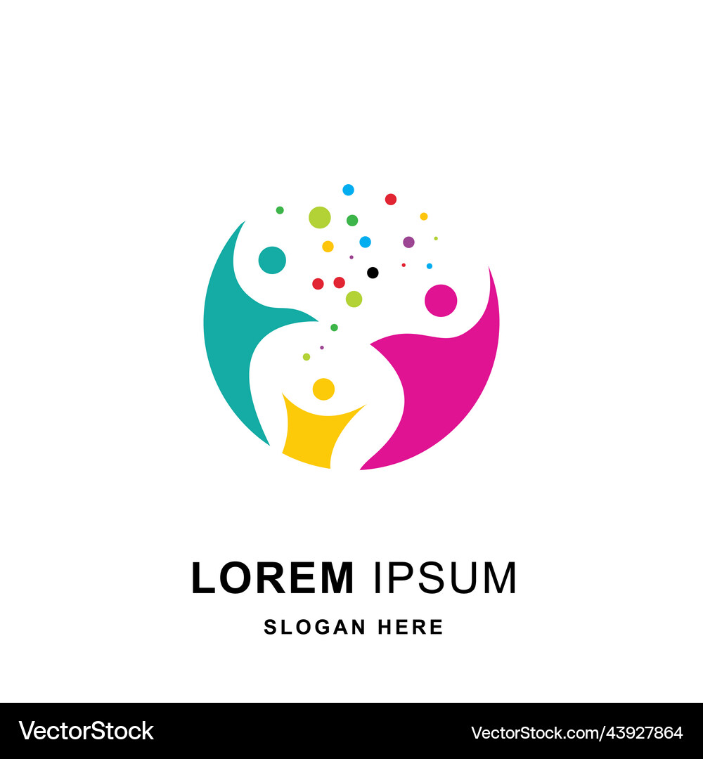 Abstract logo diversity and togetherness Vector Image