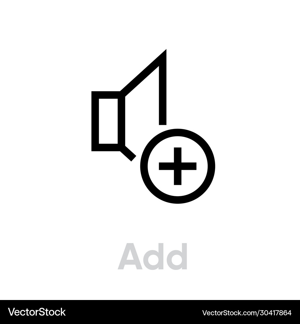 Add sound music icon editable line Royalty Free Vector Image