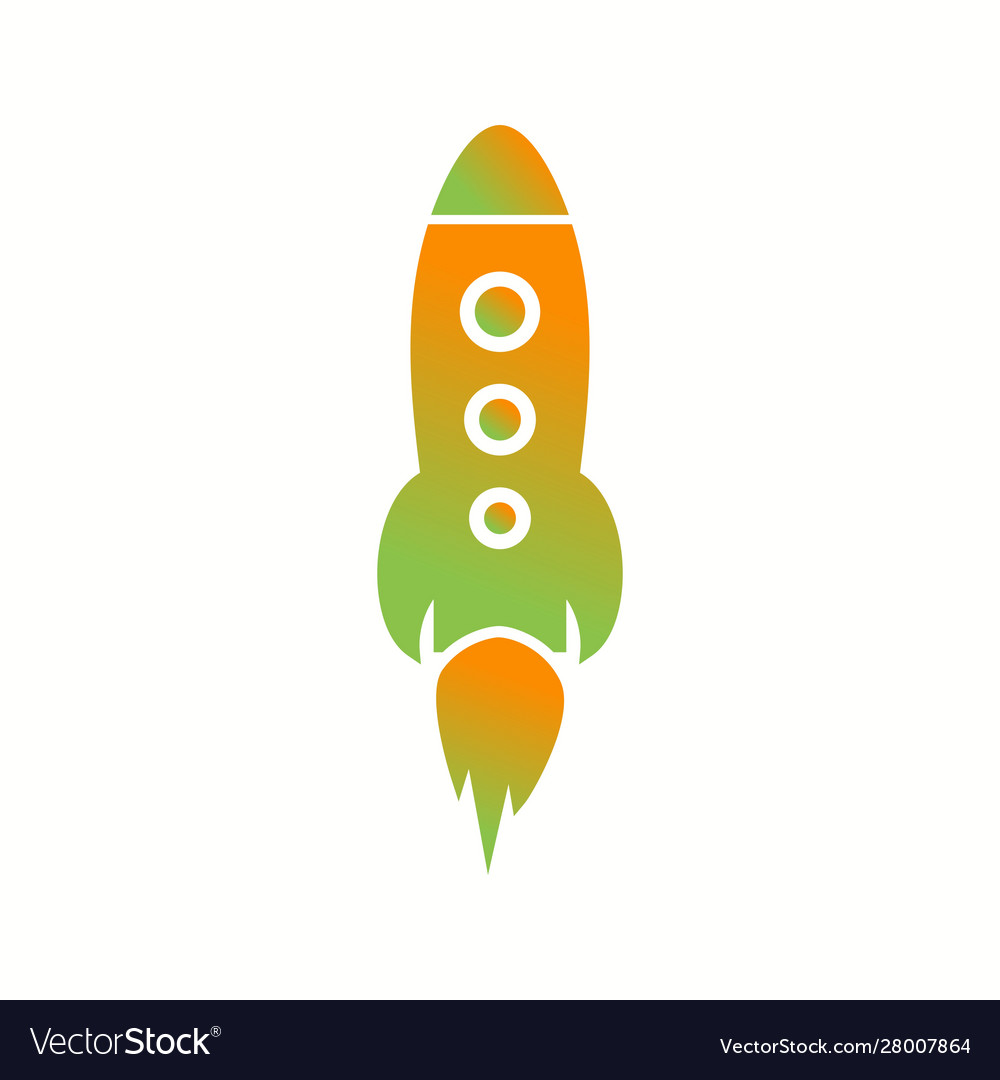 Beautiful rocket glyph icon Royalty Free Vector Image
