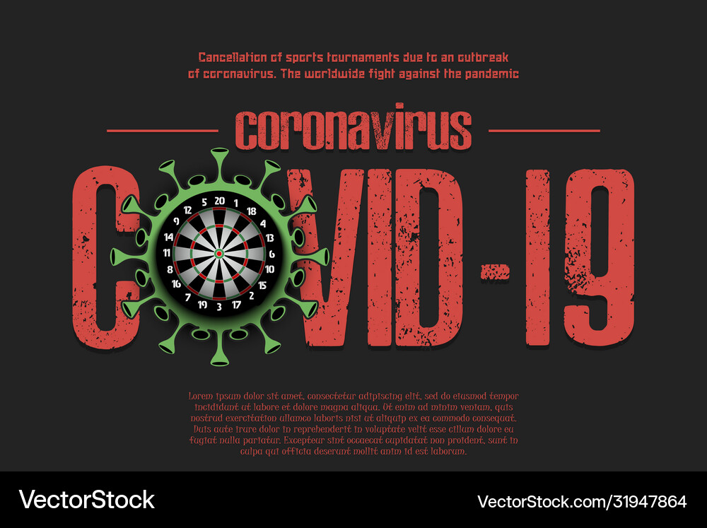 Covid-19 coronavirus sign with dartboard Vector Image