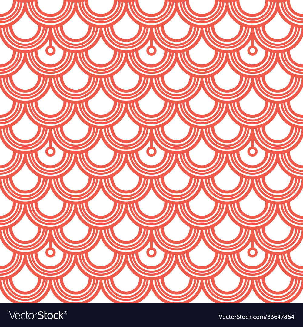 Decorative red fishscale pattern Royalty Free Vector Image