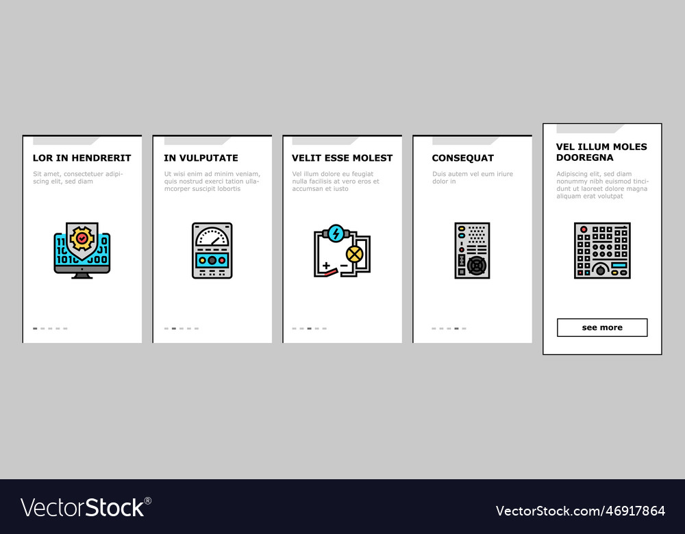 Engineering tool work wrench onboarding icons set Vector Image Engineering tool work wrench onboarding icons set Vector Image