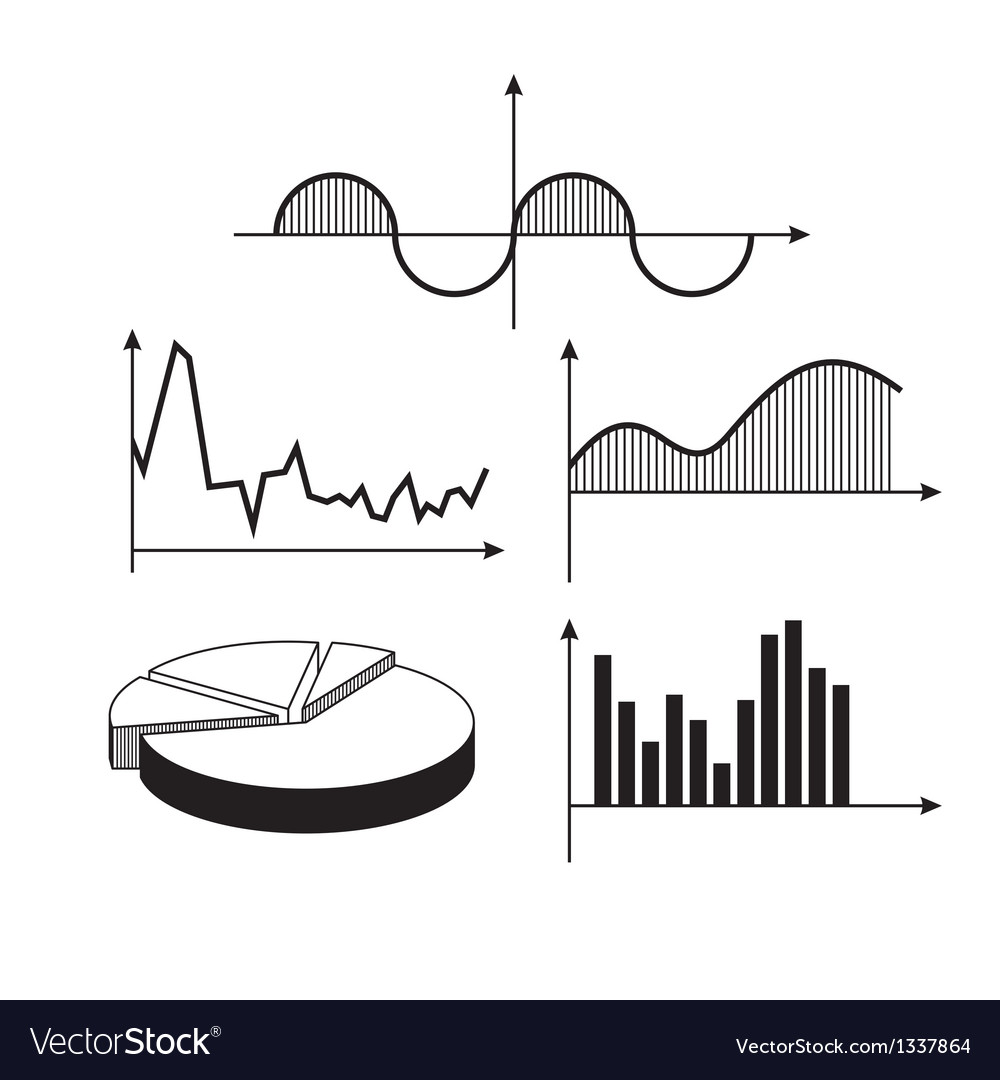 Graph set Royalty Free Vector Image - VectorStock