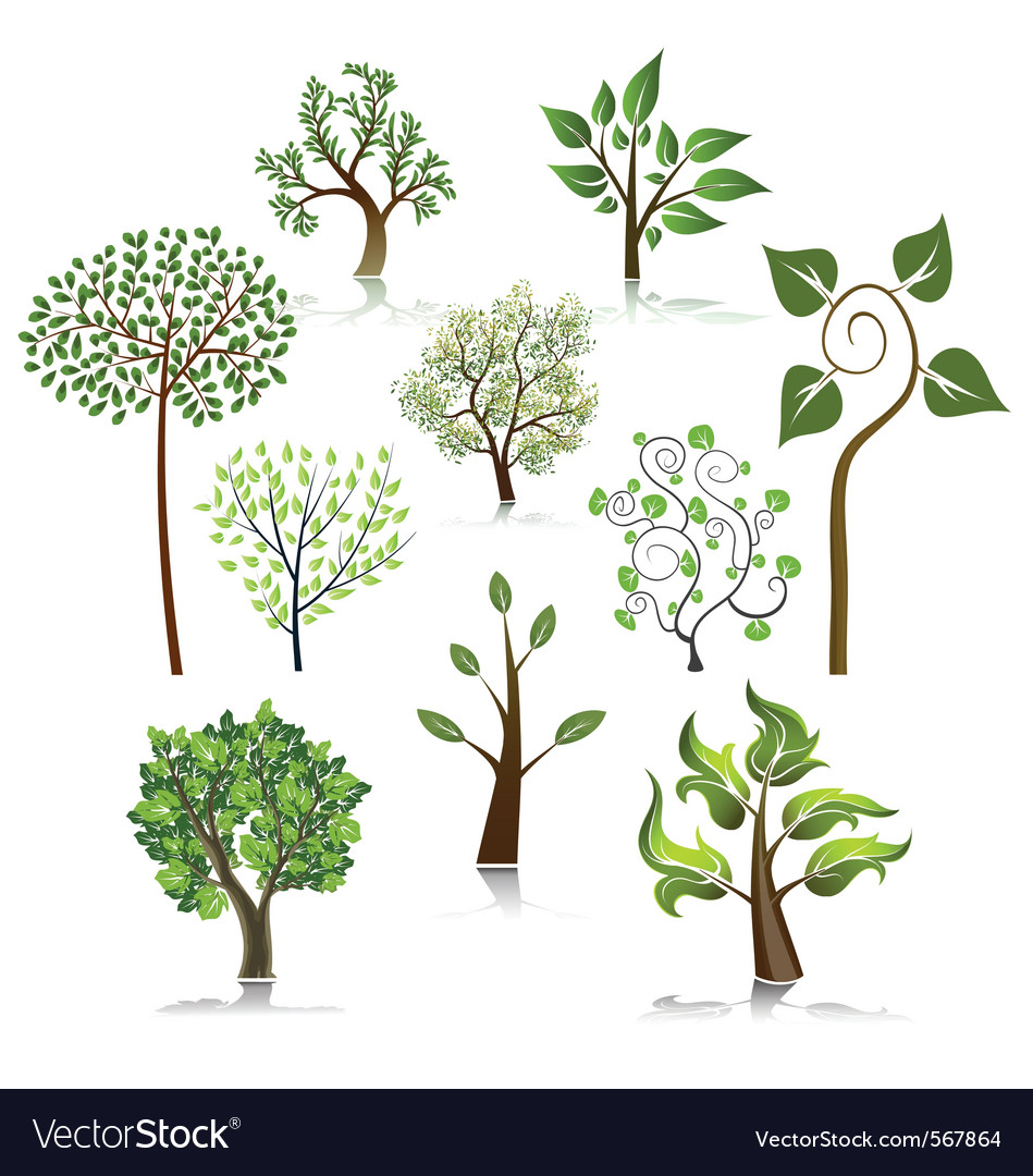 Tree icons Royalty Free Vector Image - VectorStock