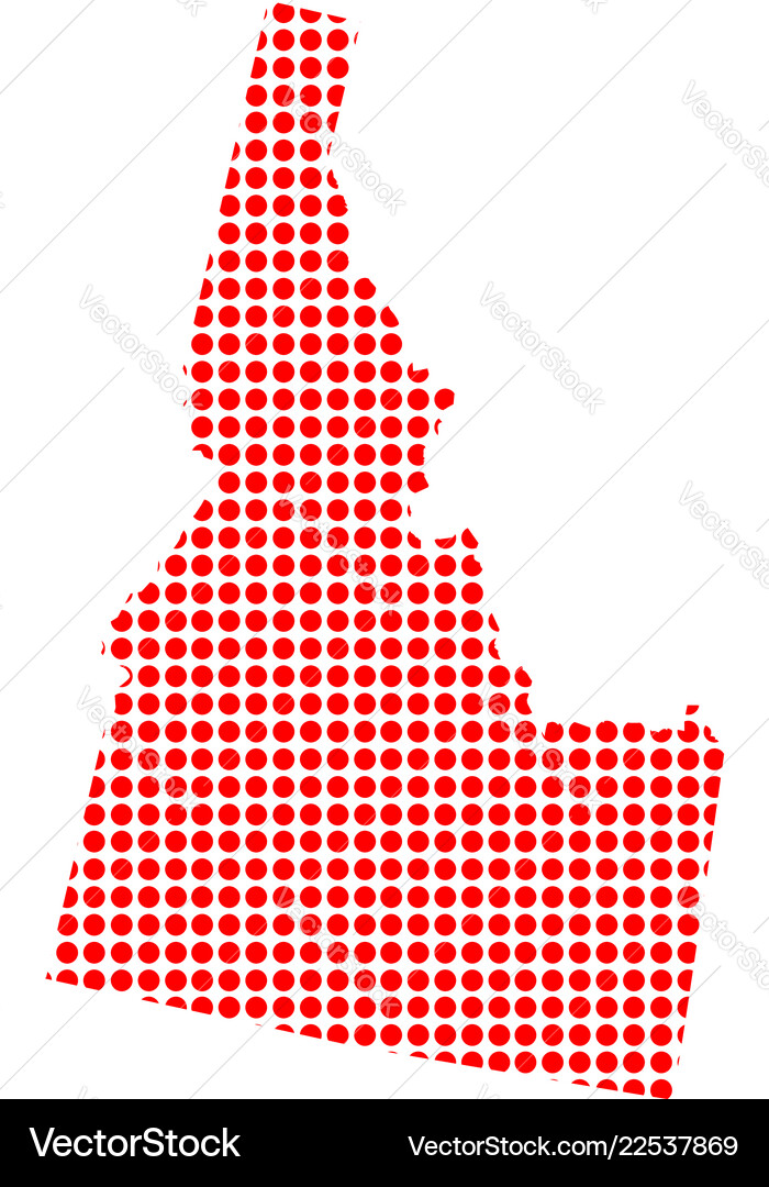 Red dot map of idaho Royalty Free Vector Image