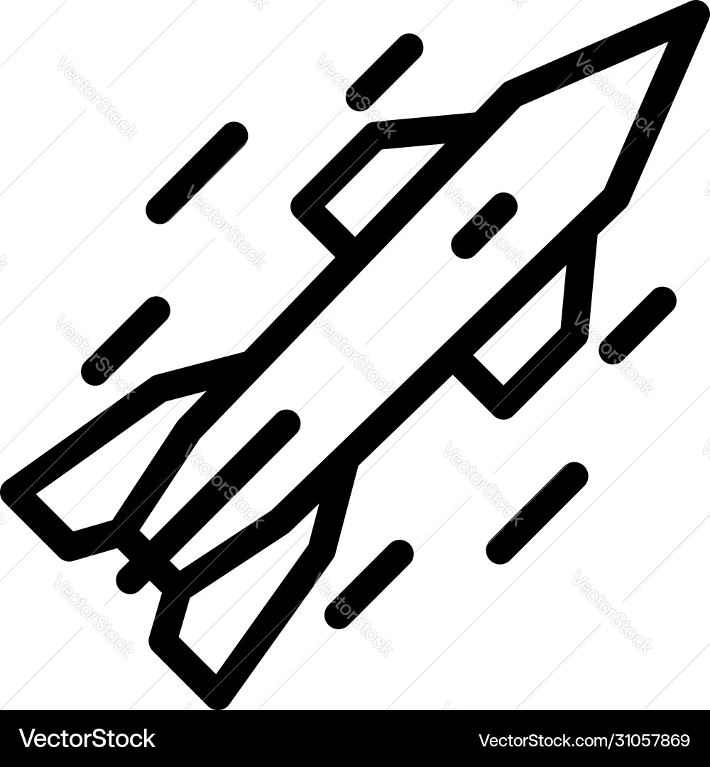 Rocket flight icon outline style Royalty Free Vector Image