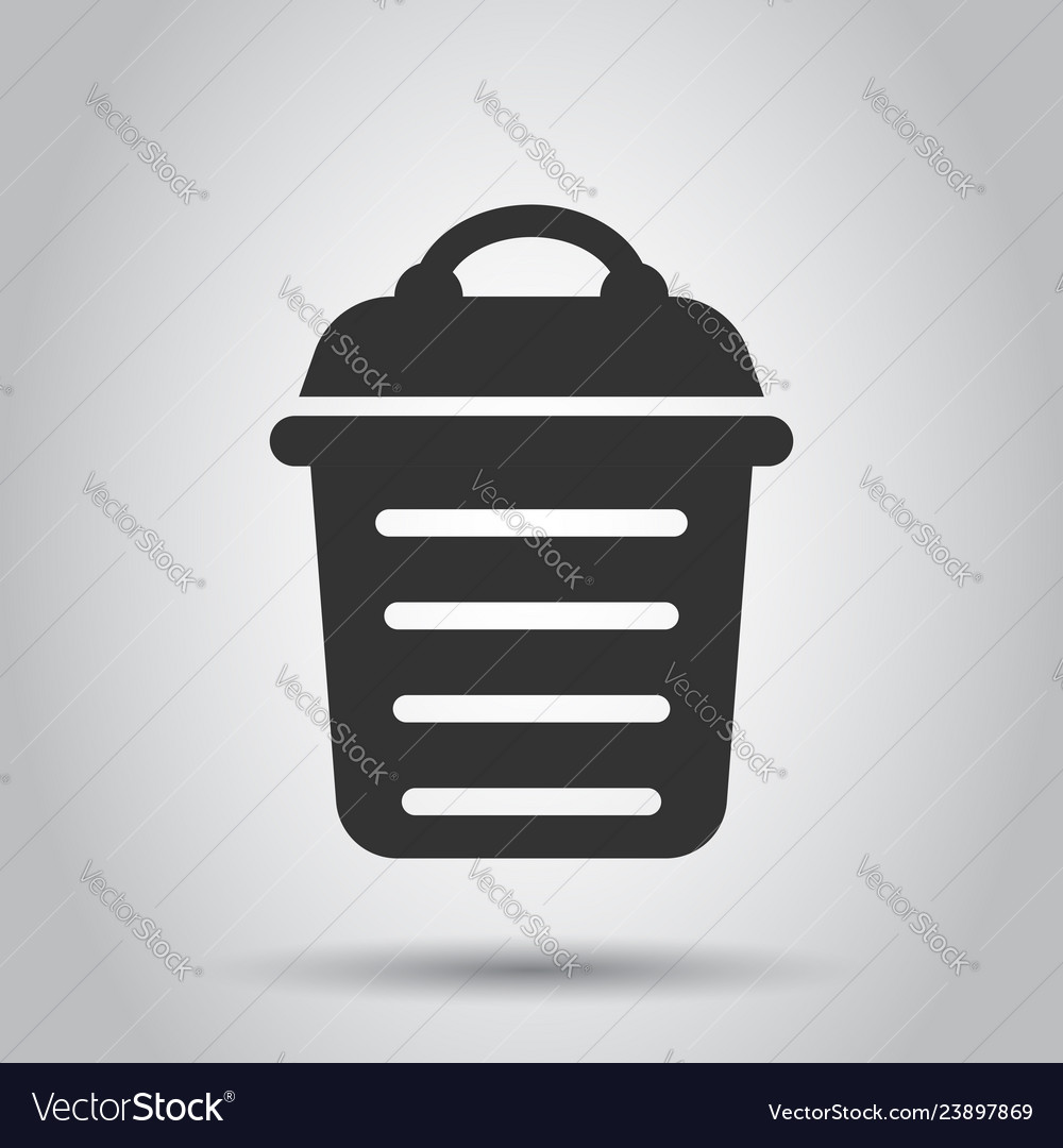 Trash bin garbage icon in flat style bucket Vector Image